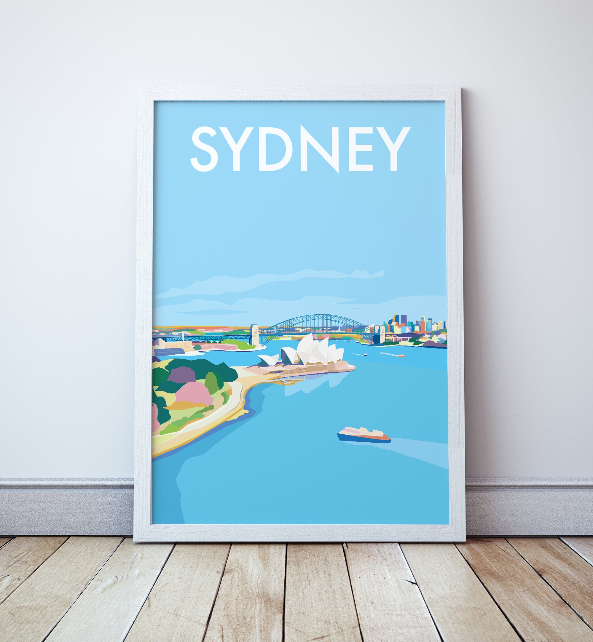 Sydney Harbour Illustrated Travel Print – Seascape Prints